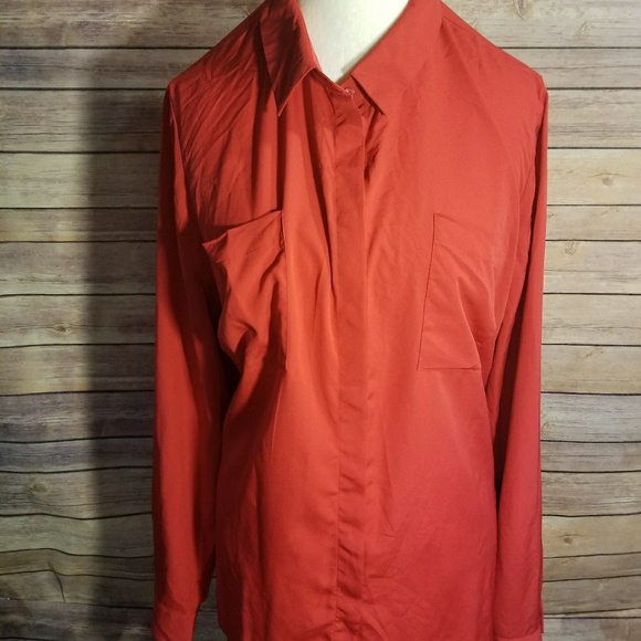 Lane Bryant | Tops | Lane Bryant Red Button Down Top | Poshmark
